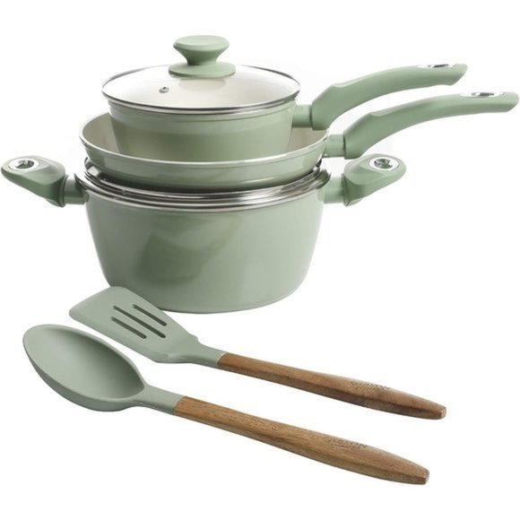 Gibson Home | Kitchen | Home 7 Piece Mint Green Aluminum Nonstick ...